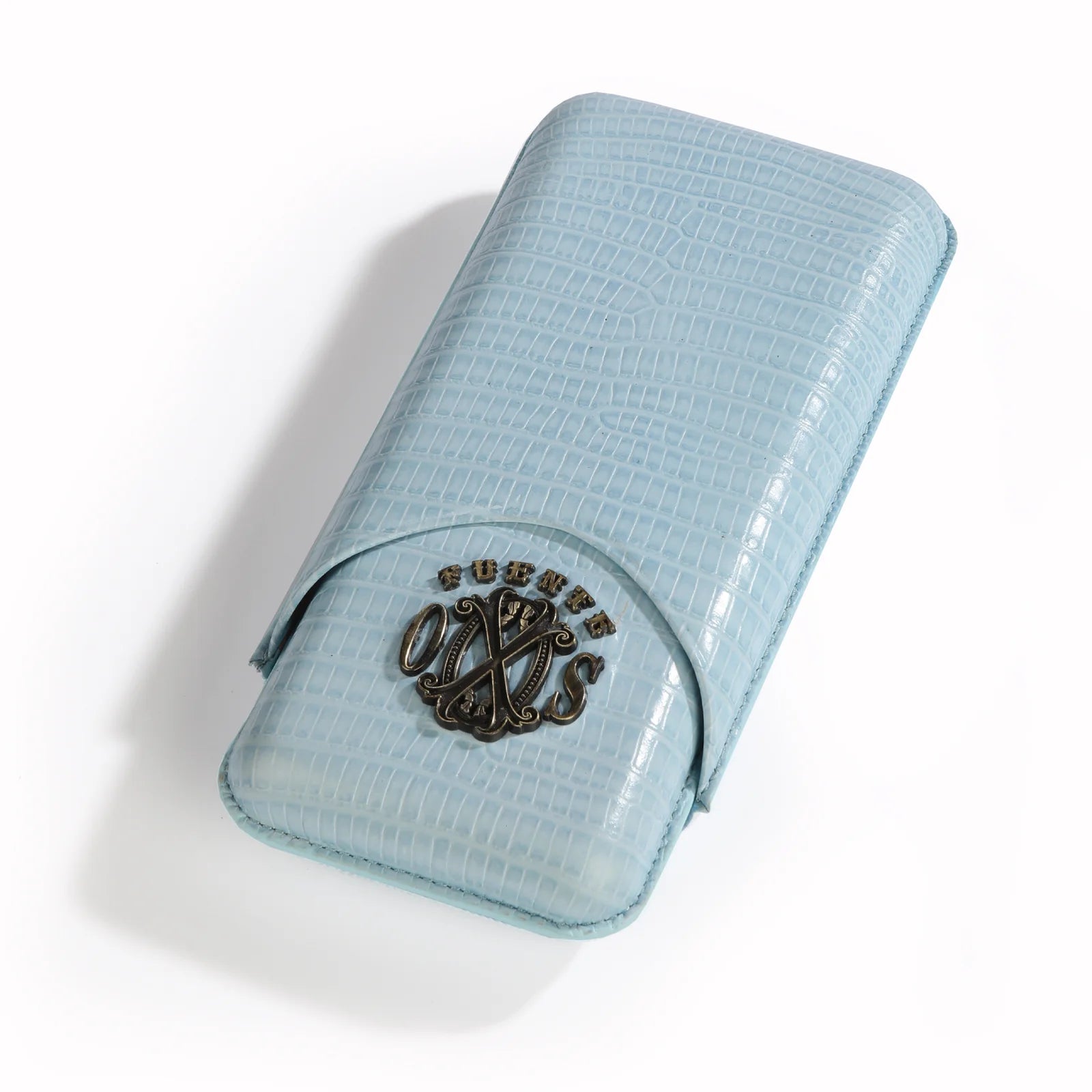 The Opus X Society Spanish Teju Leather 3 Cigars Case - Pastel Blue